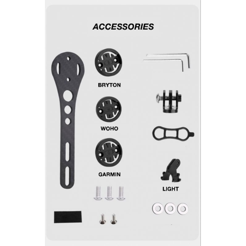carbon fiber cycling computer mount for integrated handle for Gamin ...