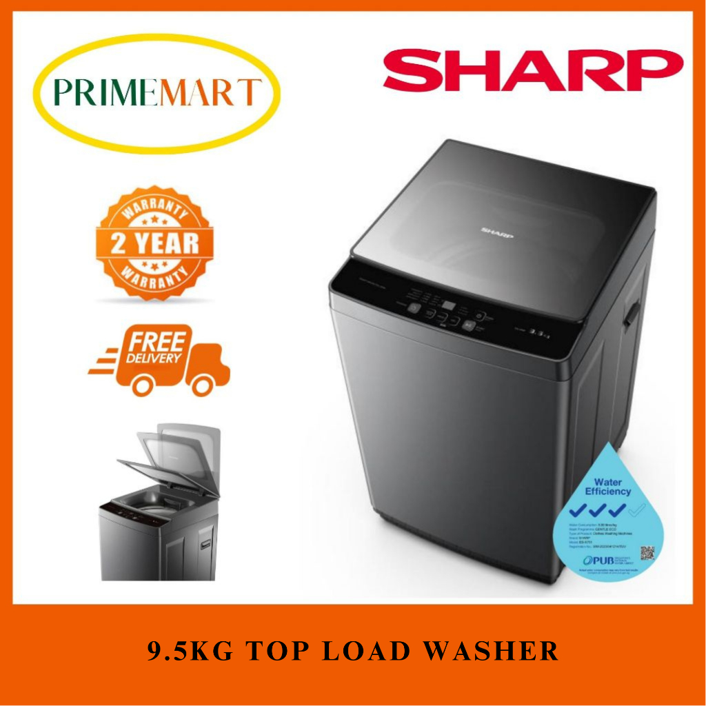 SHARP NEW ES-X968 9.5KG TOP LOAD WASHING MACHINE - 2 YEARS WARRANTY ...