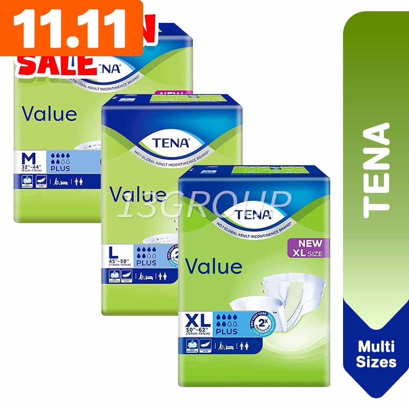 TENA Value Adult Diapers Tape M L XL (Carton), 8s-10s | Shopee Singapore
