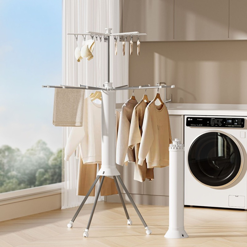 [SG SELLER] 360° Rotatable Folding Drying Rack Aluminum alloy Drying ...