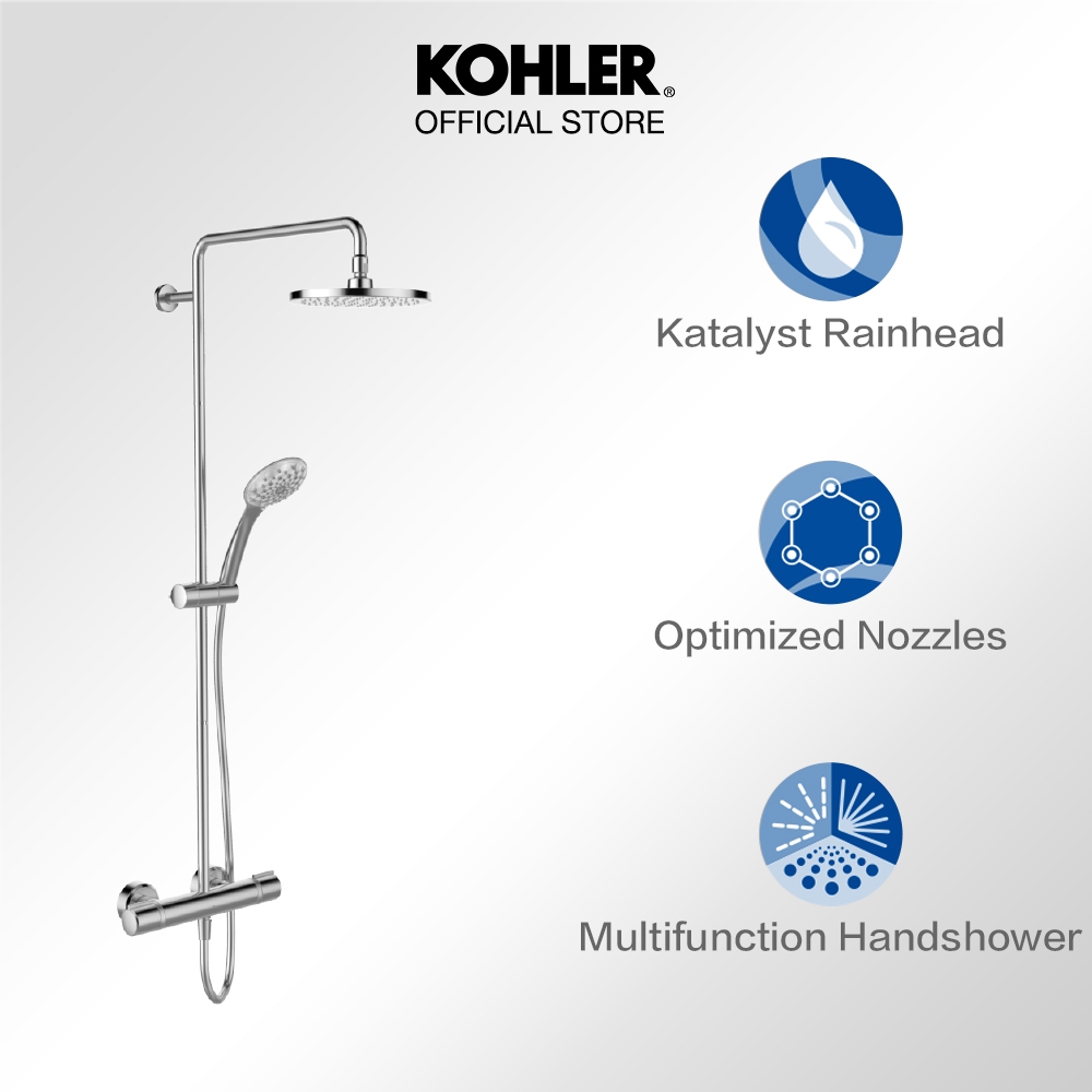 Kohler Atom 2-Way Shower Column, Rainshower and Handshower (Polished ...