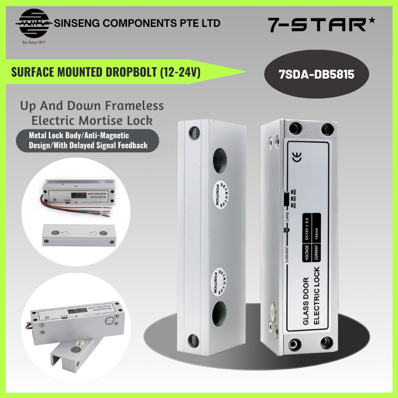 7-STAR* Surface Mount Dropbolt for Door Access Time Delay, Surface ...