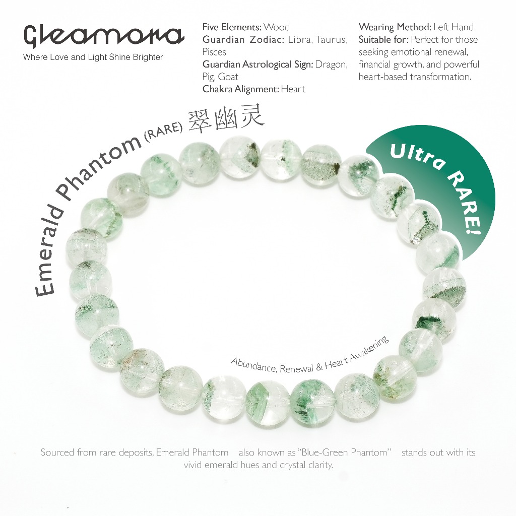 SG Stock | Super RARE!! Brazil Emerald Phantom Quartz Bracelet ...