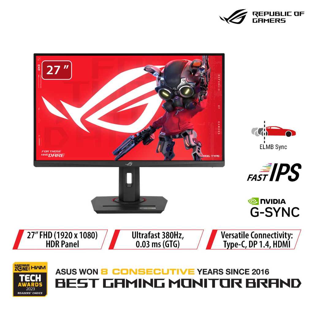 ASUS ROG Strix XG279CNS — 27 inch Full HD (1920 x 1080), IPS, 380Hz ...