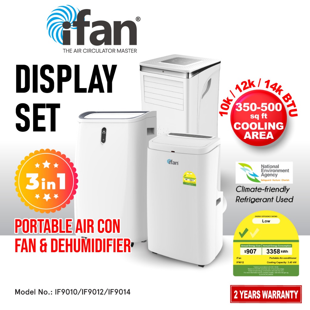 iFan Display Set Portable Aircon, Portable Air Conditioner, Air Cooler ...