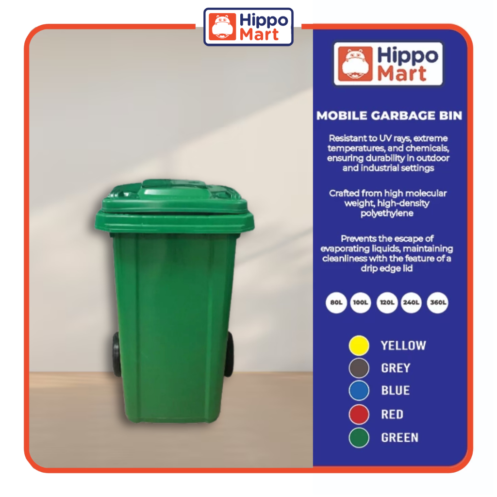 Mobile Garbage Bin | MGB | 80L, 100L, 120L, 240L, 360L | Trash Bin ...