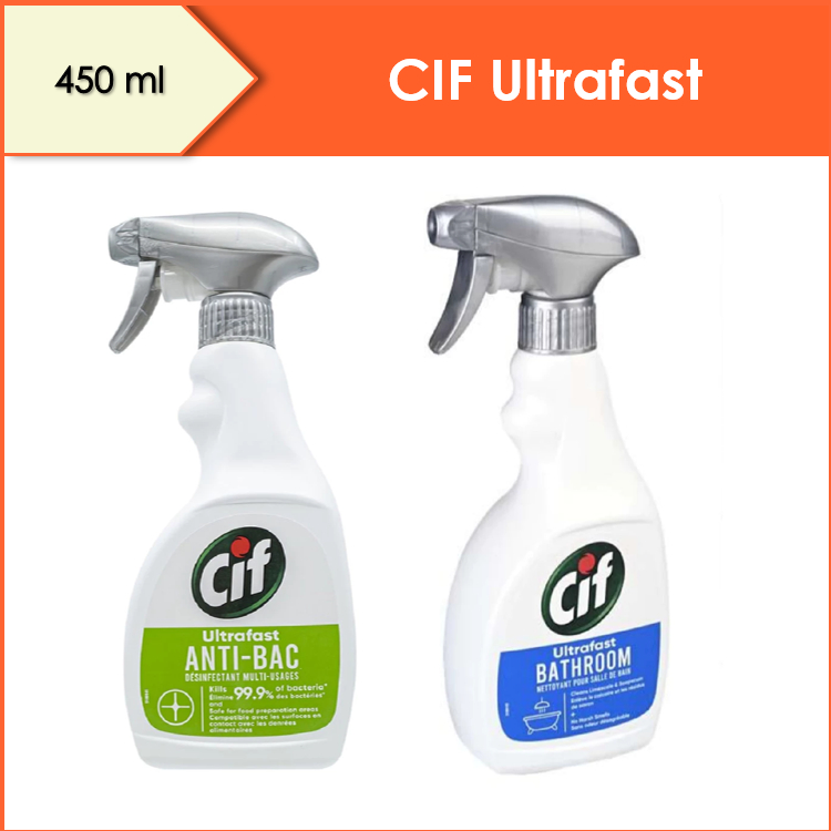 Cif Ultrafast Spray Multipurpose / Bathroom / Kitchen / Anti Bacterial ...