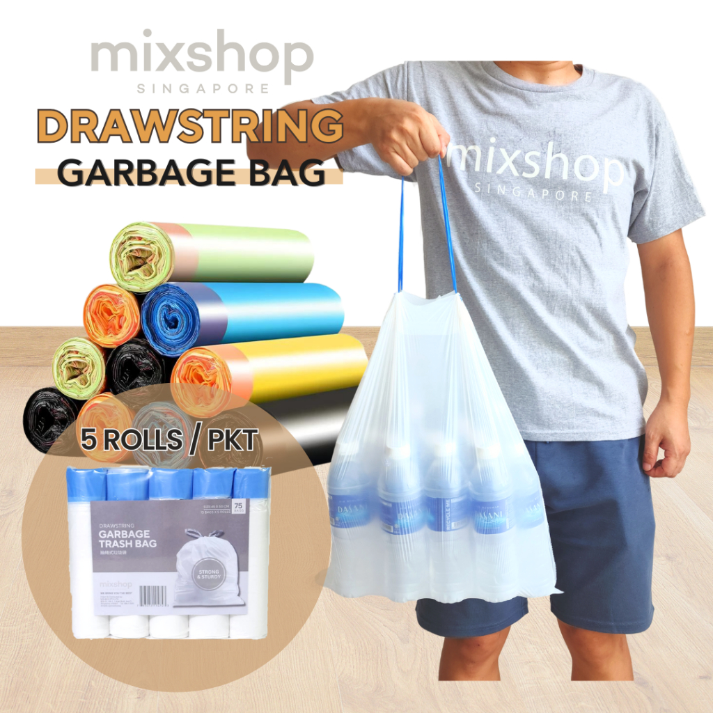 mixshop Trash Bag, Drawstring Garbage Bag, Trash Bag, Rubbish Bag ...