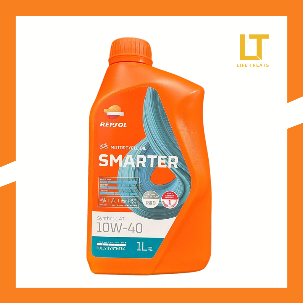 Repsol Smarter Synthetic 4T 10W40 Fully Synthetic Motorcycle Engine Oil - 1 Litre | Shopee Singapore