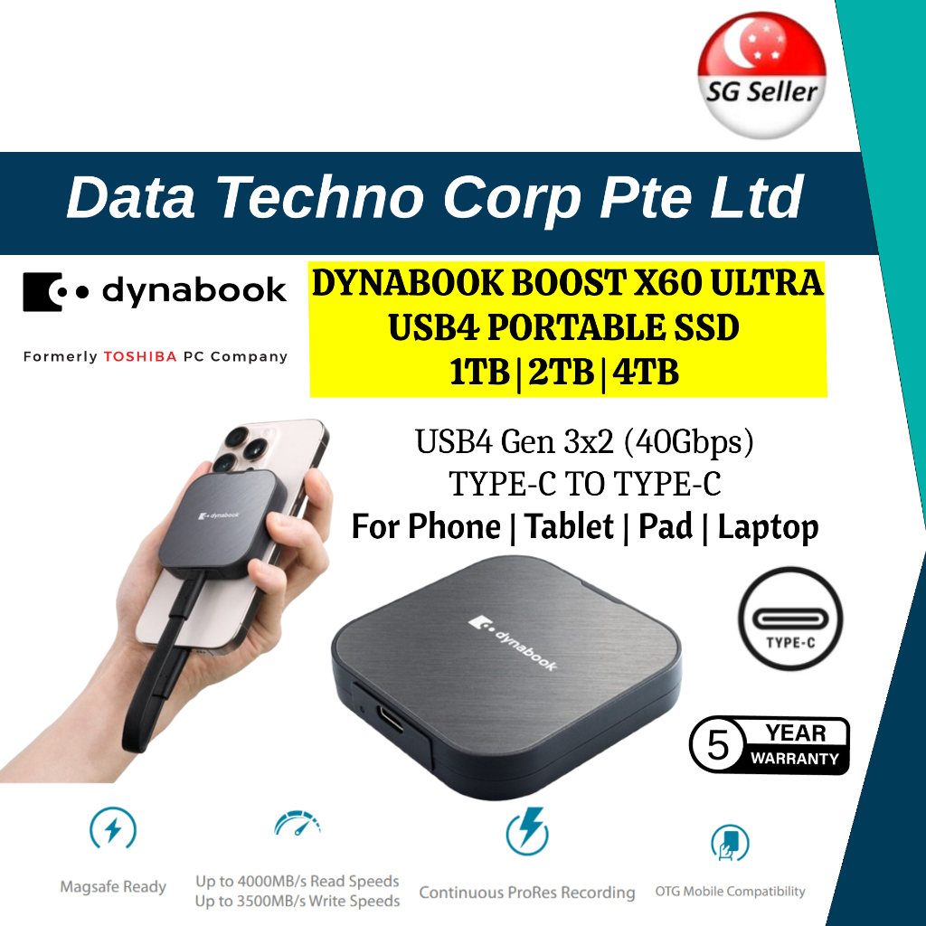 SG READY STOCK - DYNABOOK BOOST X60 ULTRA USB4 PORTABLE SSD TYPE-C ...