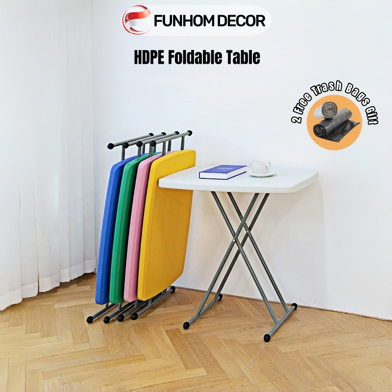 [SG Stock]HDPE Foldable Table Multipurpose Use Folding Side Table ...