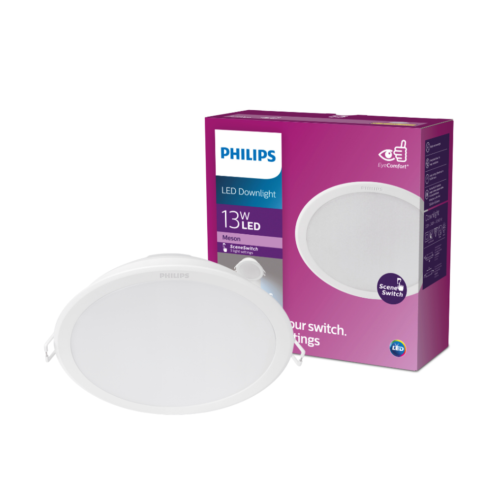 Philips Meson Scene Switch LED Downlight Tri-Color with regular switch ...