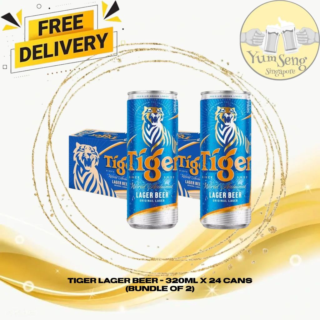 Tiger Lager Beer - 320ml x 24 Cans (Bundle of 2) (BBD: 01/2026 ...