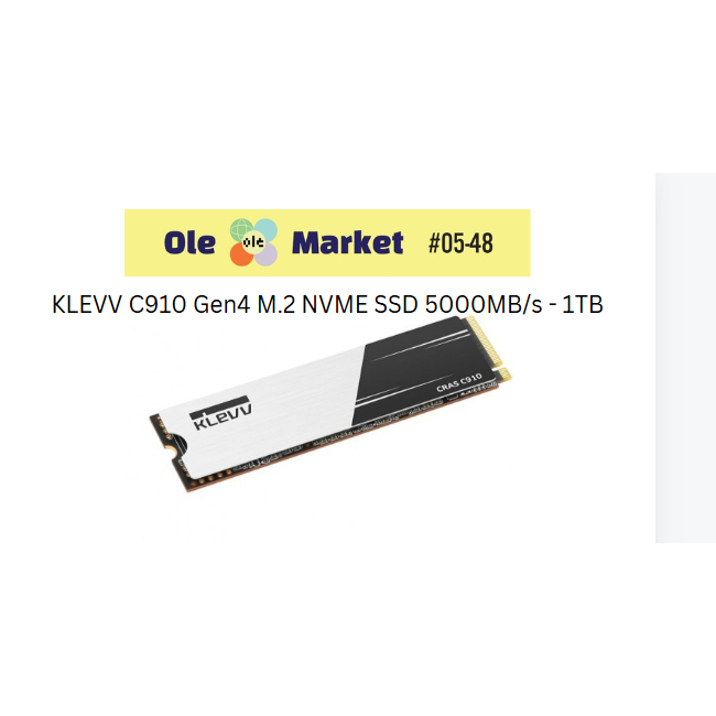 KLEVV C910 Gen4 M.2 NVME SSD 5000MB/s - 1TB | Shopee Singapore