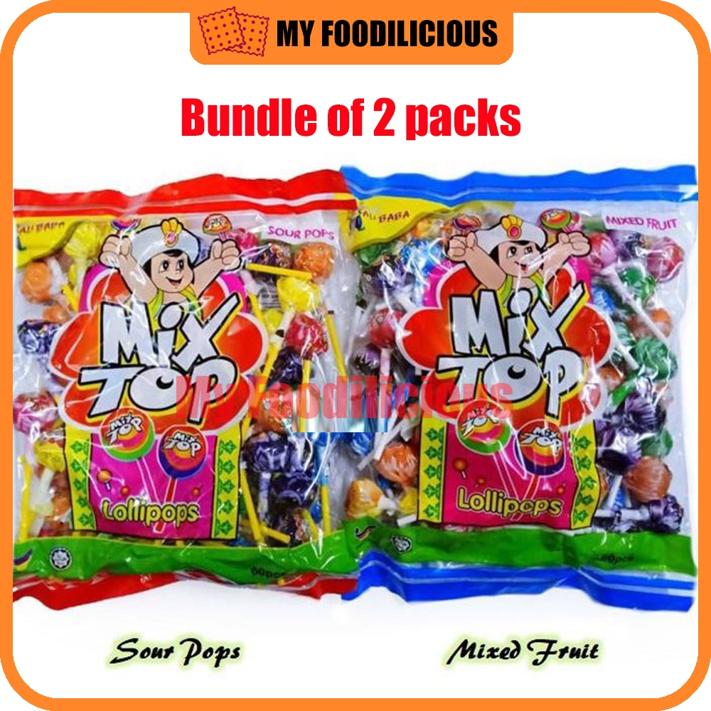 Mix Top Lollipop Sour Pops / Mixed Fruit 54sticks Sweet Candy Party ...