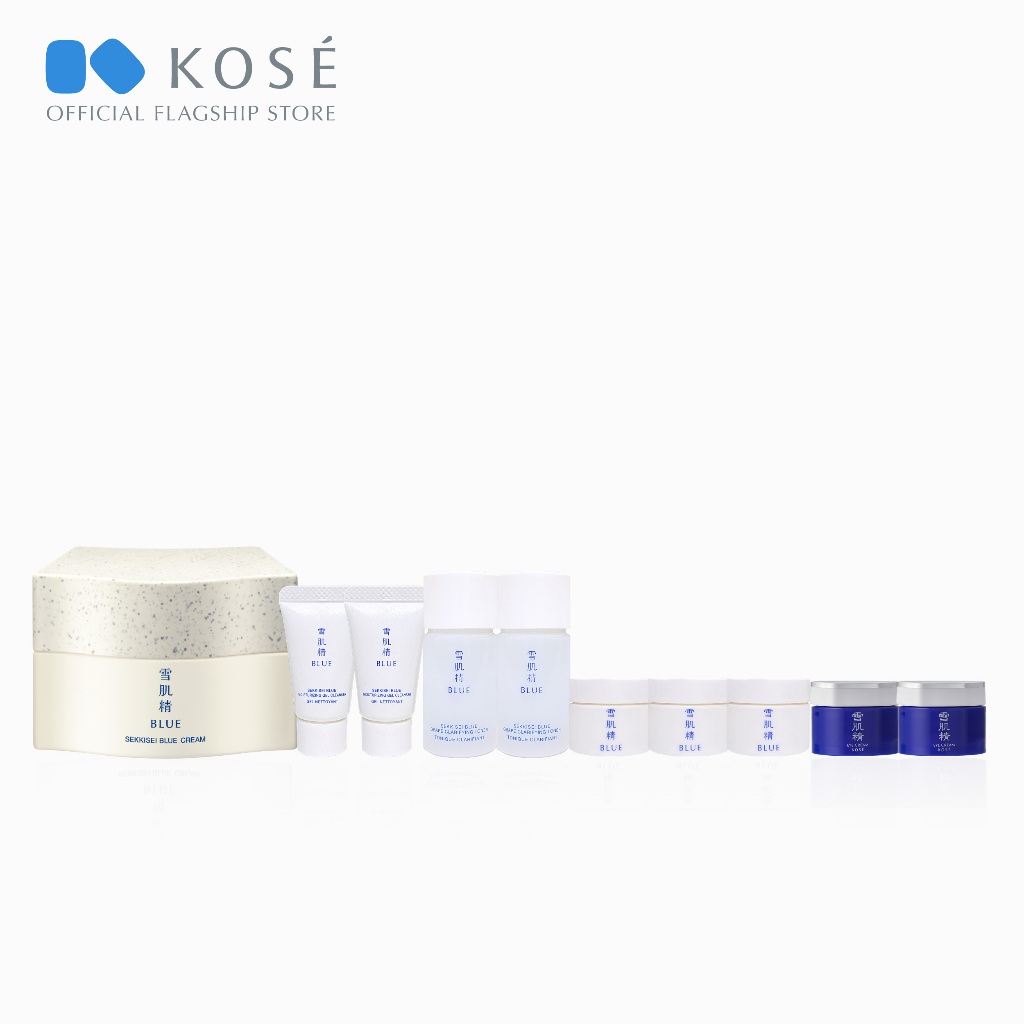 Kose Sekkisei Blue Moisturising Cream PM Skincare Set | Shopee Singapore
