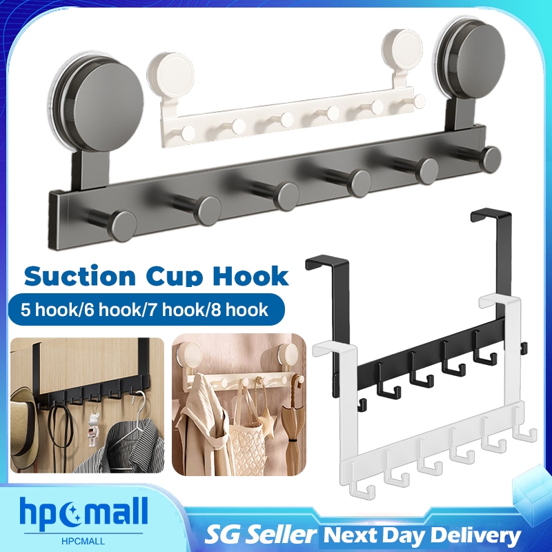 【NDD Delivery】Drill Free Door Hanger Hooks Suction Cup Hook Clothes ...
