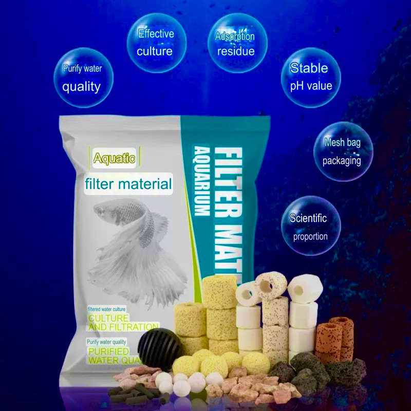 Fish tank filter media. 500 gram per pack. consist of 12 different ...