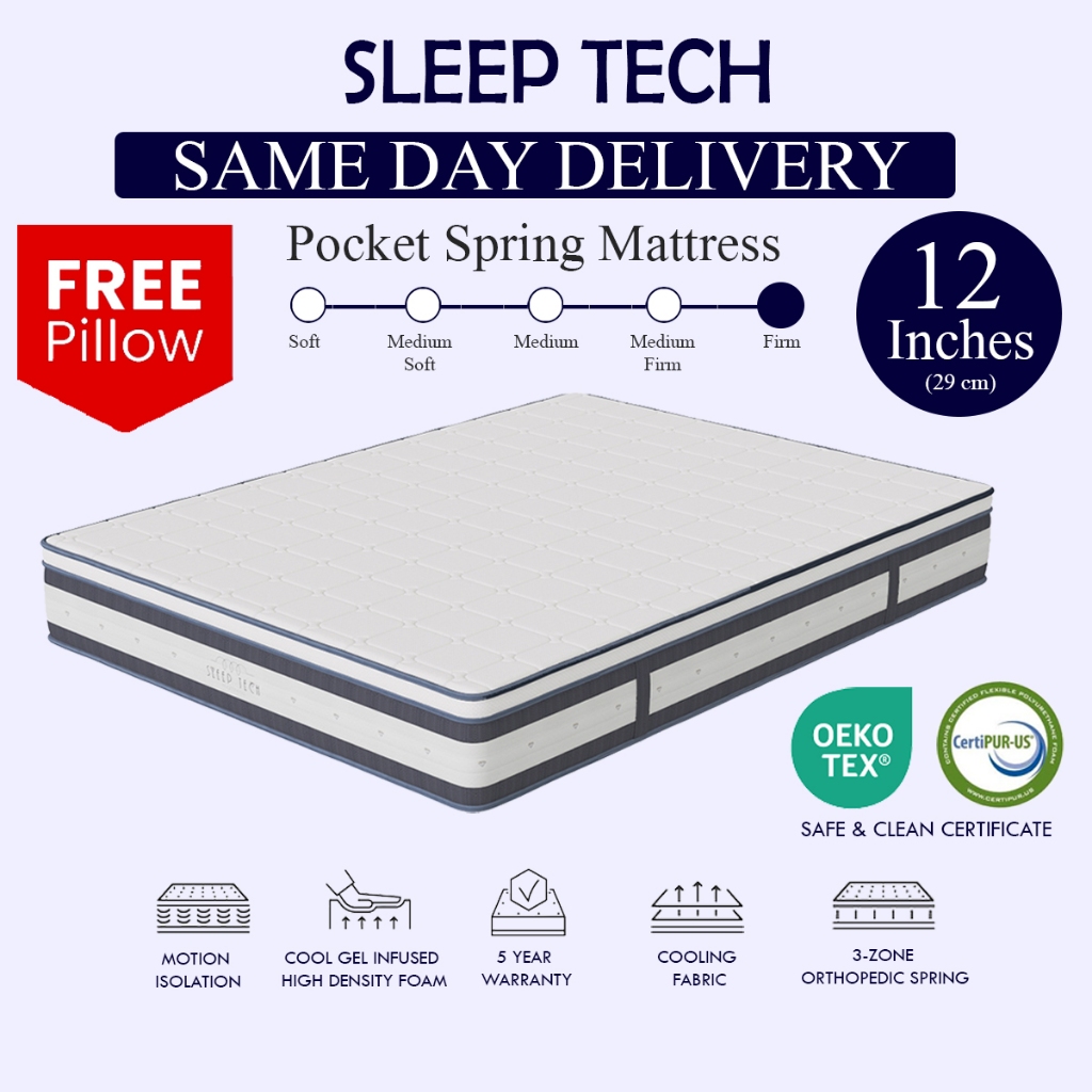 FIRM POCKET SPRING MATTRESS Same Day Delivery Single Mattress Queen Size Mattress King Matresss Shopee Singapore