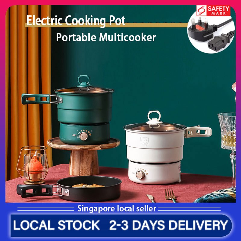 Electric Split Cooking Pot Foldable Multicooker Frying Pan Hotpot ...