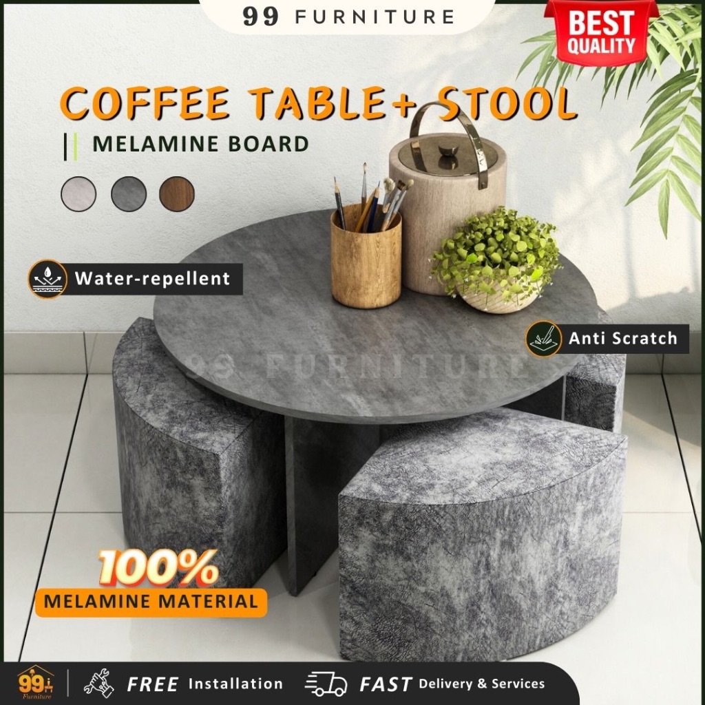 [FREE INSTALL]99Furniture Set Melamine Coffee Table Marble Texture ...