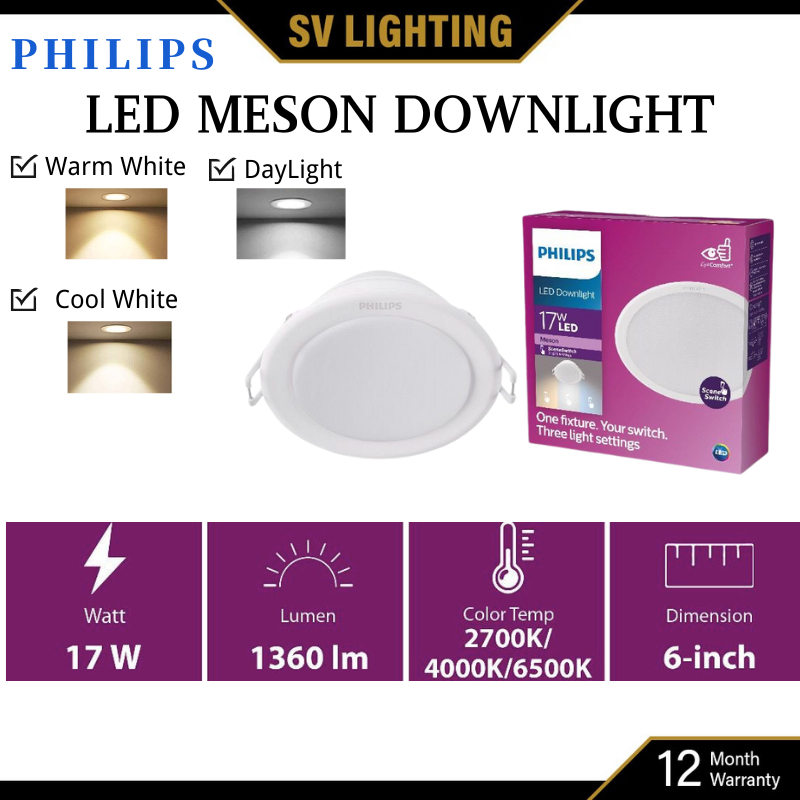 PHILIPS MESON LED Recessed Downlight 4'' 6'' LAMP CEILING DOWNLIGHT ...
