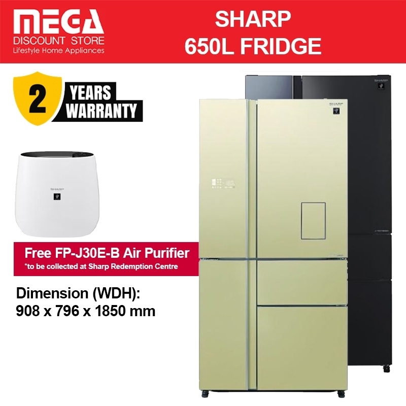 SHARP SJ-FX660W 650L MULTI DOOR FRIDGE (2 TICKS) + FREE FP-J30E AIR ...