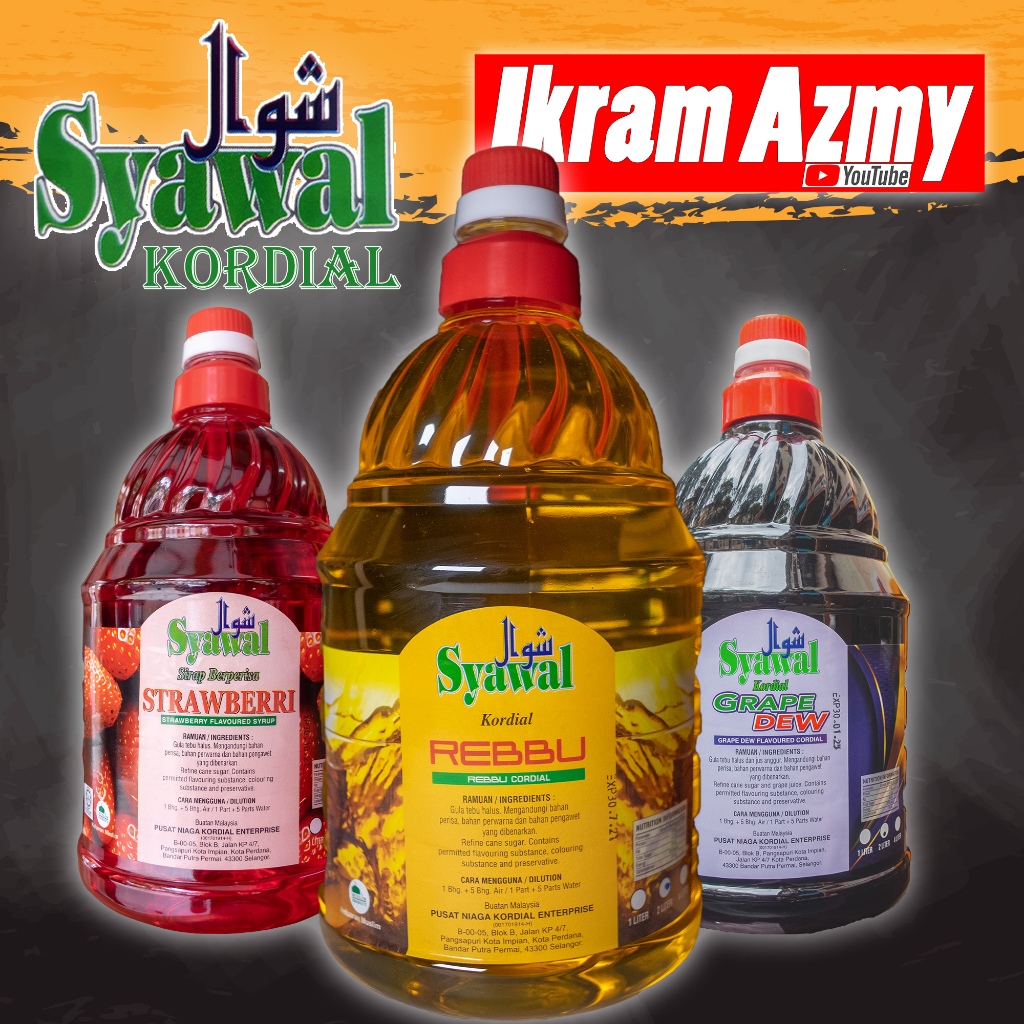 KORDIAL SYAWAL (2 LITER) 30 TYPE OF FLAVORS ( CORDIAL MUDAH , CEPAT ...
