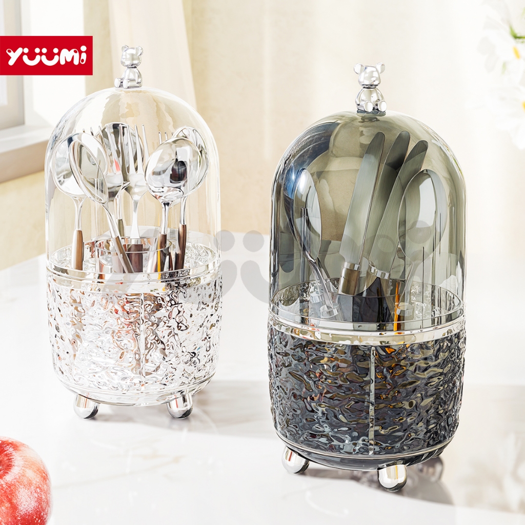 YUUMI Rotating Spoon Fork Holder - cutlery Multifunctional Organizer ...