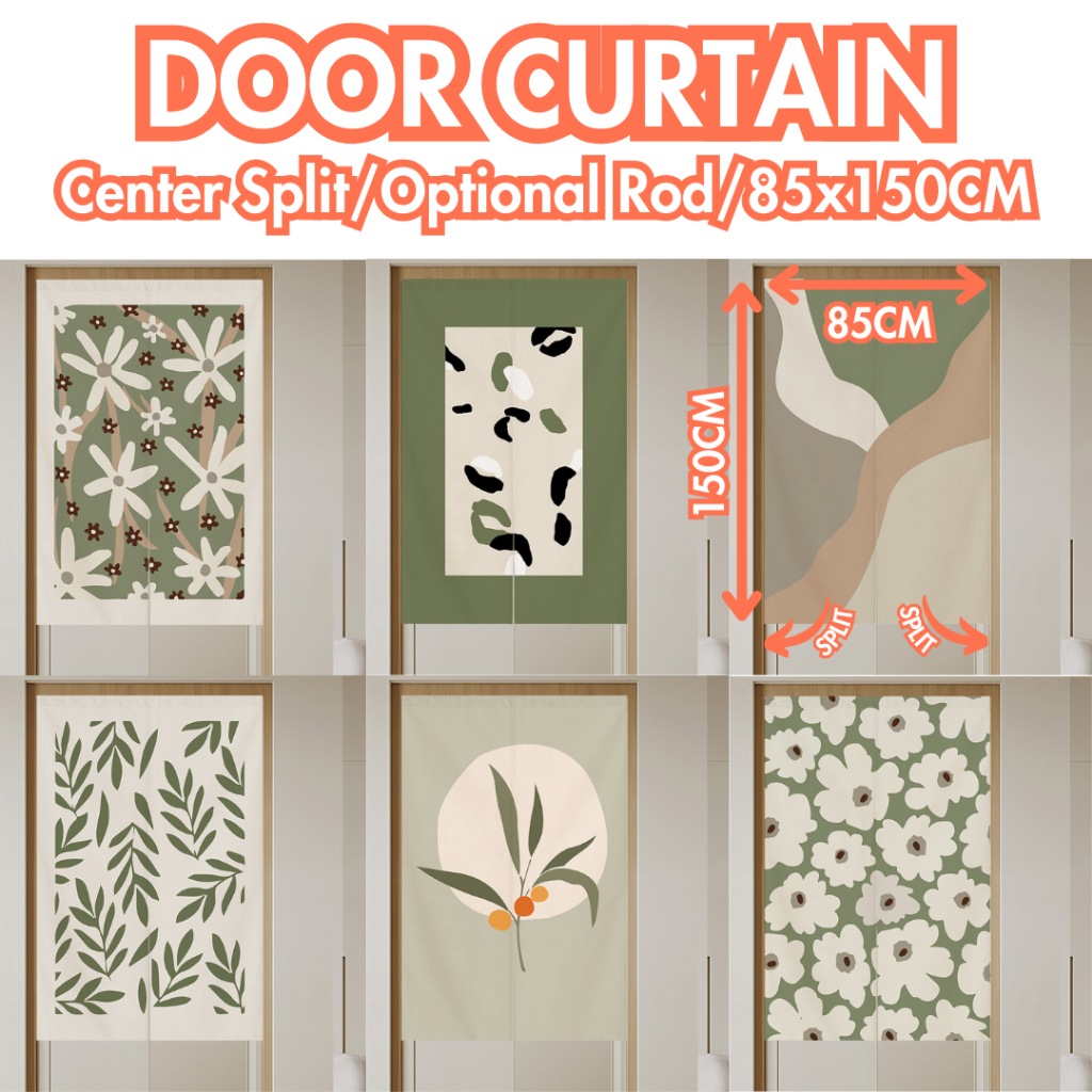 Door Curtain Noren with Rods Long Japanese Style For Door Entrance ...