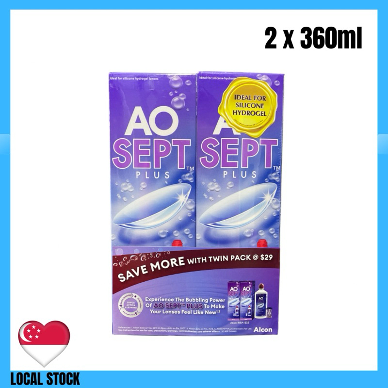 Alcon Aosept Plus Cleaning Disinfecting Solution (2x360ml) Expiry Date/ June 2027 | Shopee Singapore