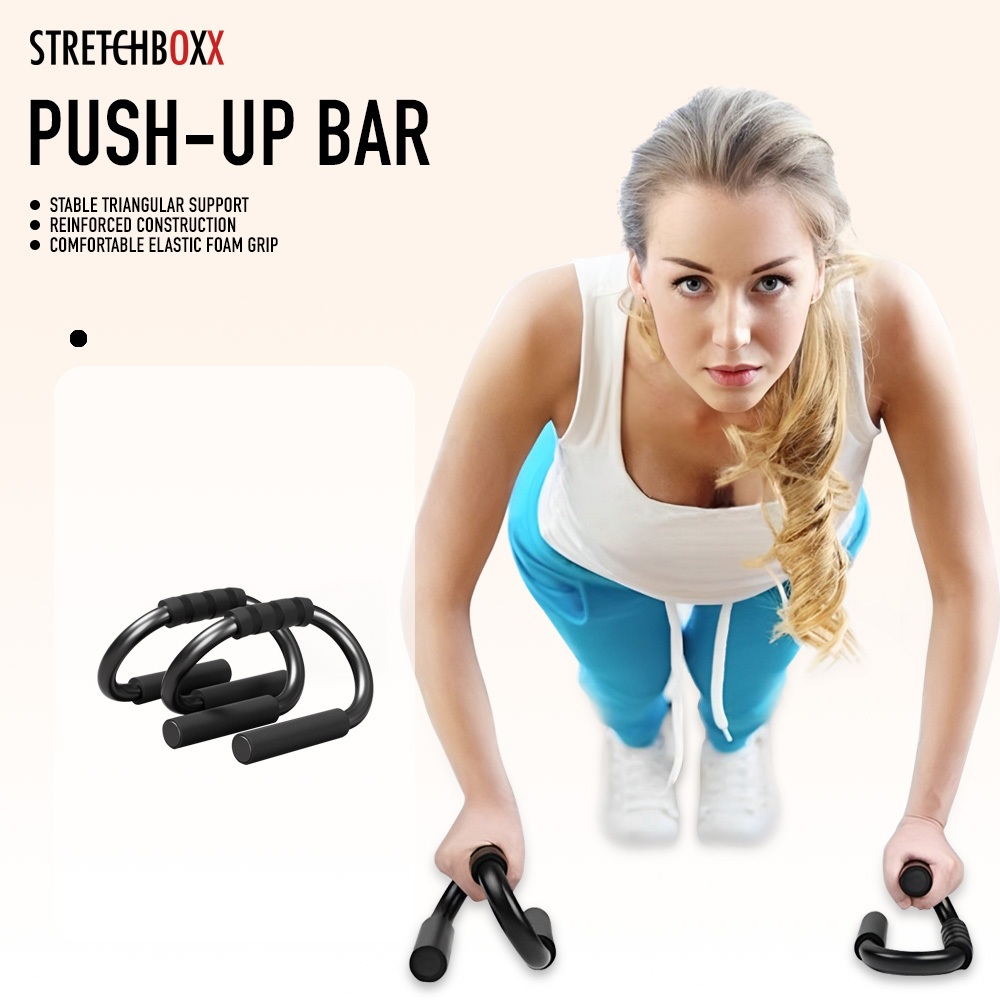 StretchBoxx Premium Push-Up Bar with Triangular Stability & Reinforced ...
