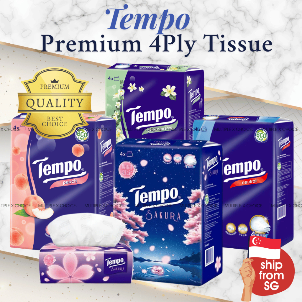Tissue Paper 4 Ply Facial Tissue | TEMPO Bundle – Soft Natural for Home ...