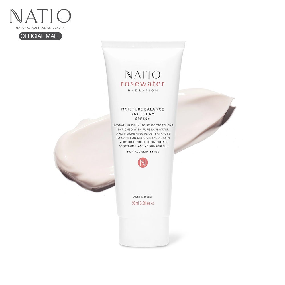 Natio Rosewater Hydration Moisture Balance Day Cream SPF 50+, 90ml ...