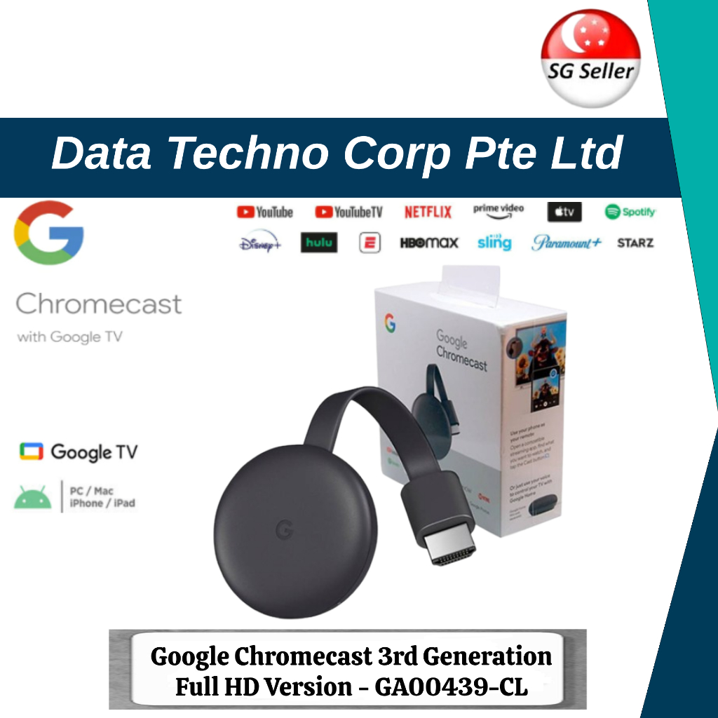 SG READY STOCK - Google Chromecast 3rd Generation Streaming Device with ...