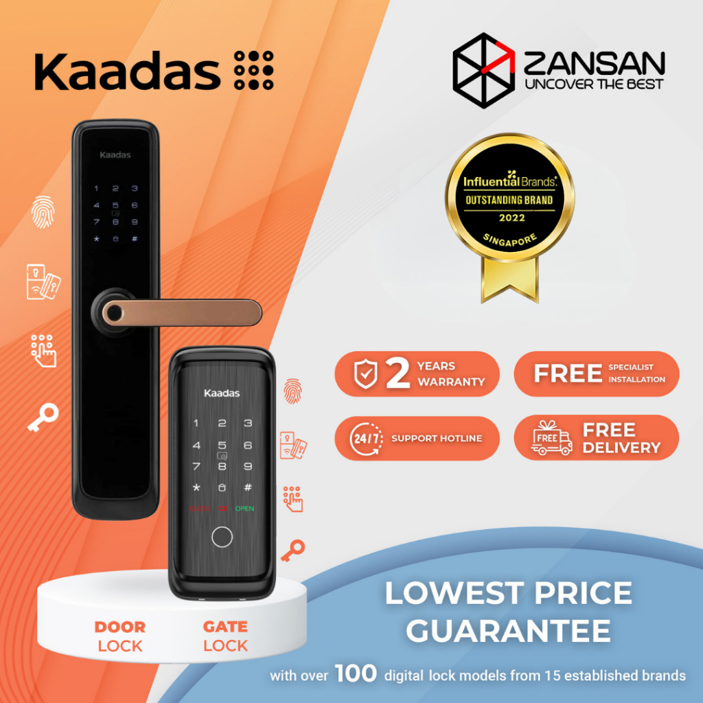 Kaadas L7 Digital Door Lock [Optional: R8GD Gate Lock] [4 Ways to unlock] | Shopee Singapore