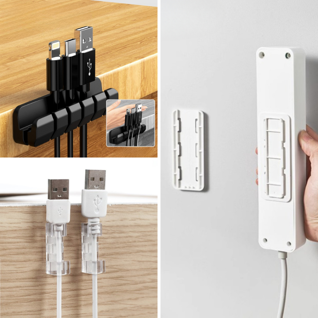 [SG READY] Wall Adhesive Mount Power Extension Cord/Cable Clip/Cable ...
