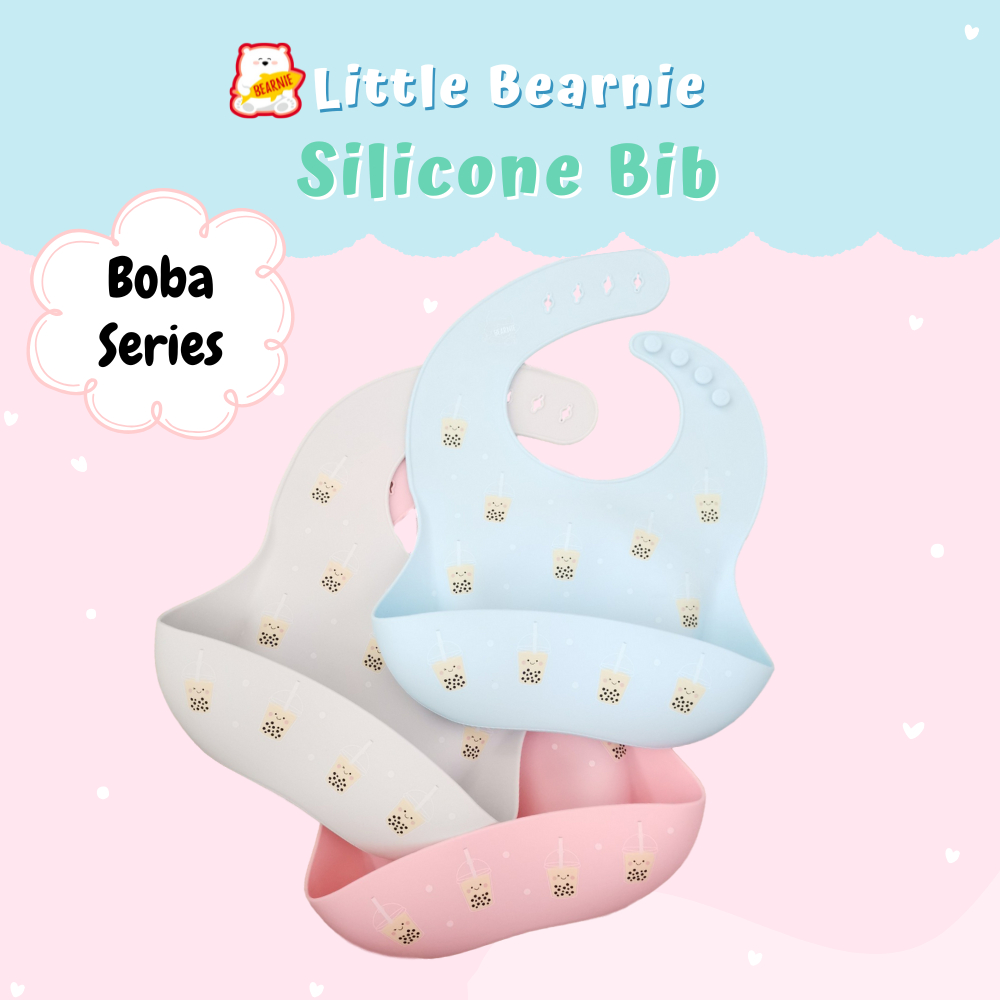 [LITTLE BEARNIE] Silicon Bib - Boba/Bubble Tea Design (Available in 3 ...