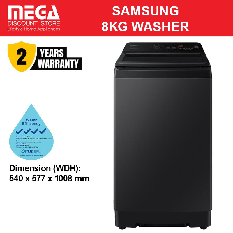 SAMSUNG WA80CG4546BVSP 8KG TOP LOAD WASHER (4 TICKS) | Shopee Singapore