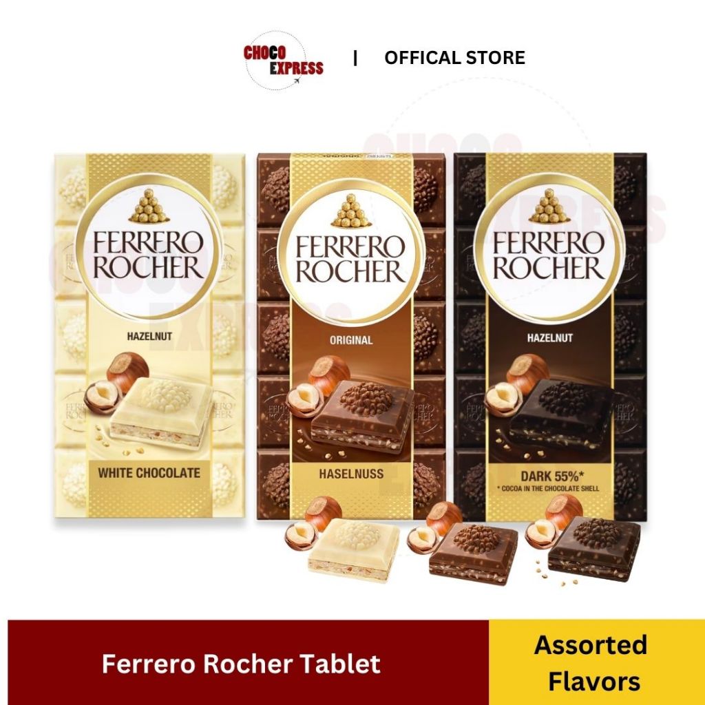 Ferrero Rocher Chocolate Tablet 90g/ Product of Germany | Shopee Singapore