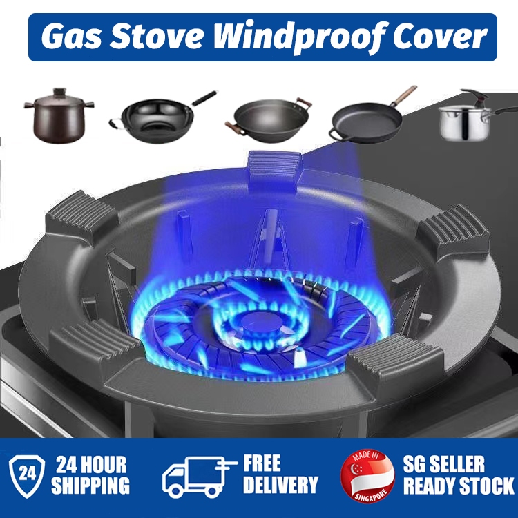 SG [In Stock]Universal Gas Hob Stove Support Rack Windproof Cover Cast ...