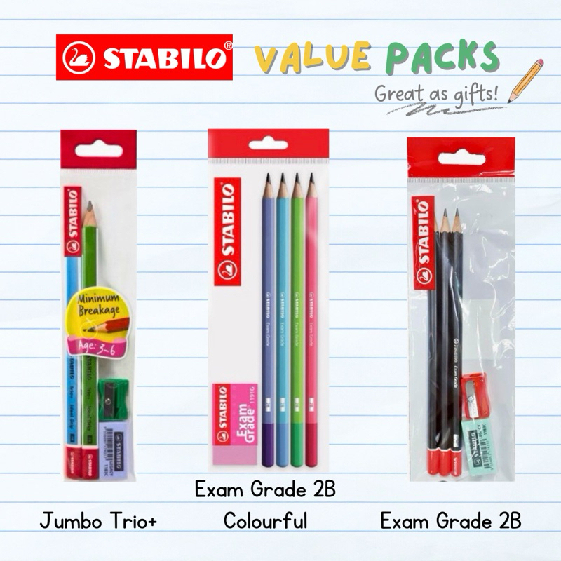 ️ STABILO 2B Pencil Value Pack (Jumbo Triangular/ Exam Grade) | Shopee ...