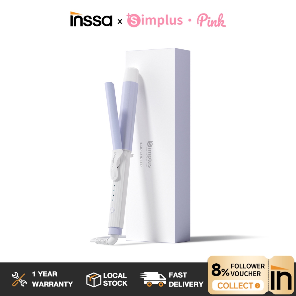 INSSA 32mm Hair Curler Straightener Wand Styling Curling Iron Ceramic ...