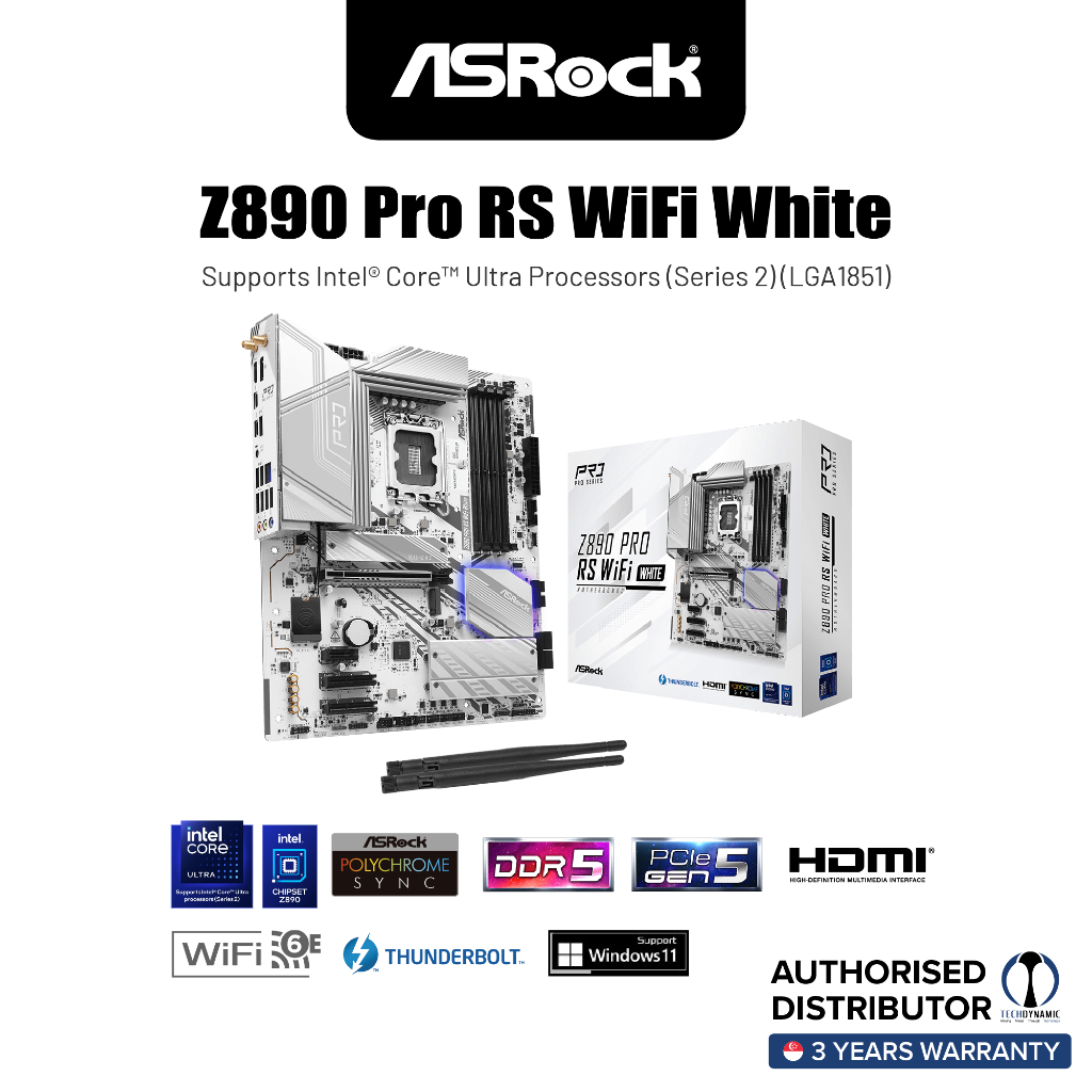 ASROCK Z890 PRO RS WIFI WHITE ATX Motherboard | Shopee Singapore