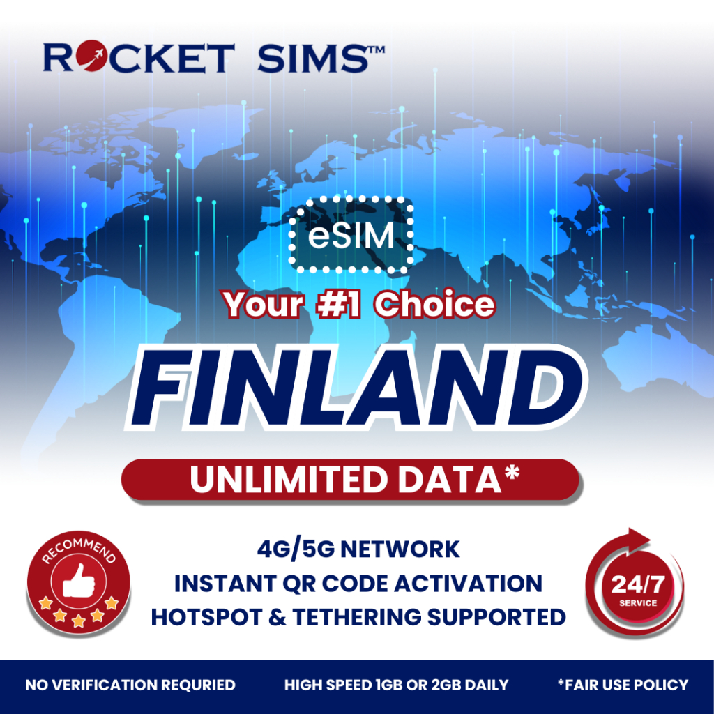 Finland eSIM Rocket 1-2GB High Speed Daily Unlimited Data | Email ...