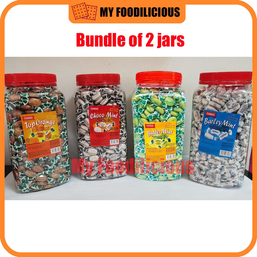 Torrone Candy Jar 600pcs Orange/Barley Mints/Choco Mint/ Butter Mint Sweet Candy Party Birthday ...