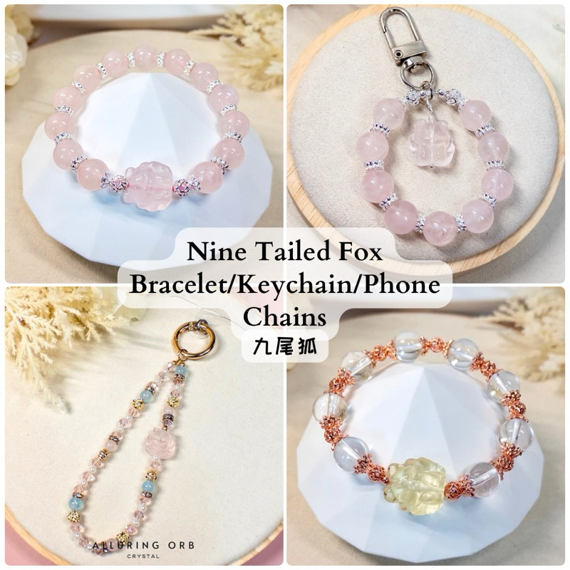 🔮🇸🇬 Nine Tailed Fox Crystal Bracelet / Keychains/ Phone Chains ...