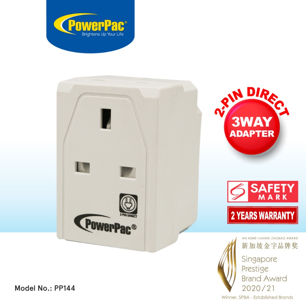 PowerPac 3Way Multi Adaptor, 3 Way Adaptor For 2 Pin & 3 Pin (PP144 ...