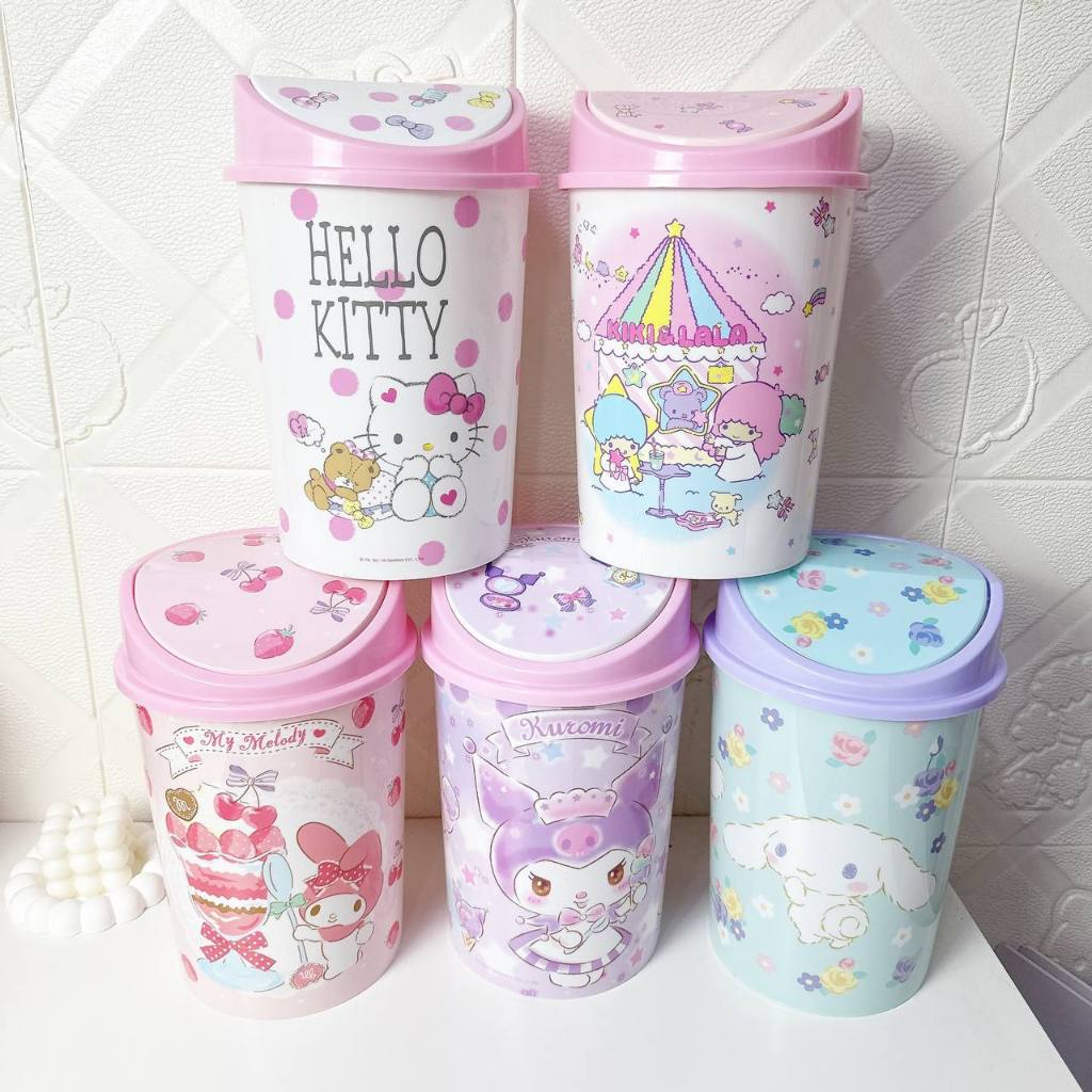 Hello Kitty My Melody Dustbin with Lid Little Twin Star Cinnamoroll ...