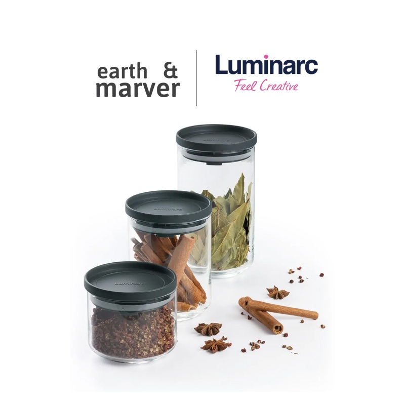 Luminarc Ballet Pot Jar / Glass Jar / Stackable Jar | Shopee Singapore